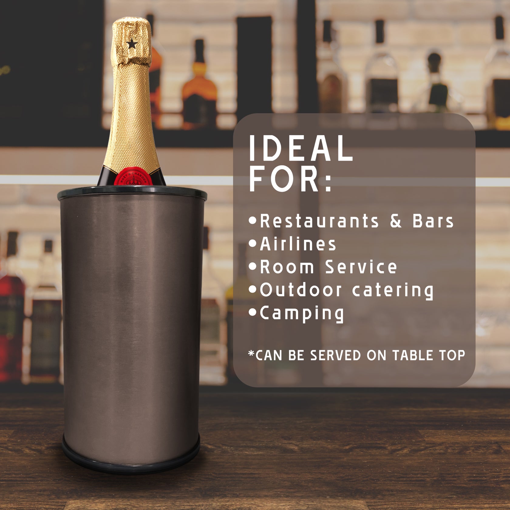Sippline Glacier Table top Champagne/ Wine Chiller, Premium Aluminium